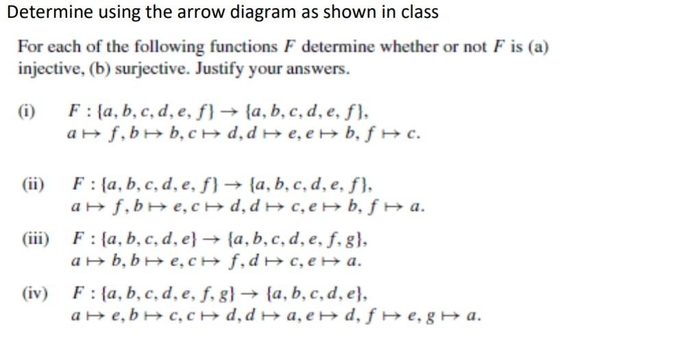 Solved Determine using the arrow diagram as shown in class | Chegg.com