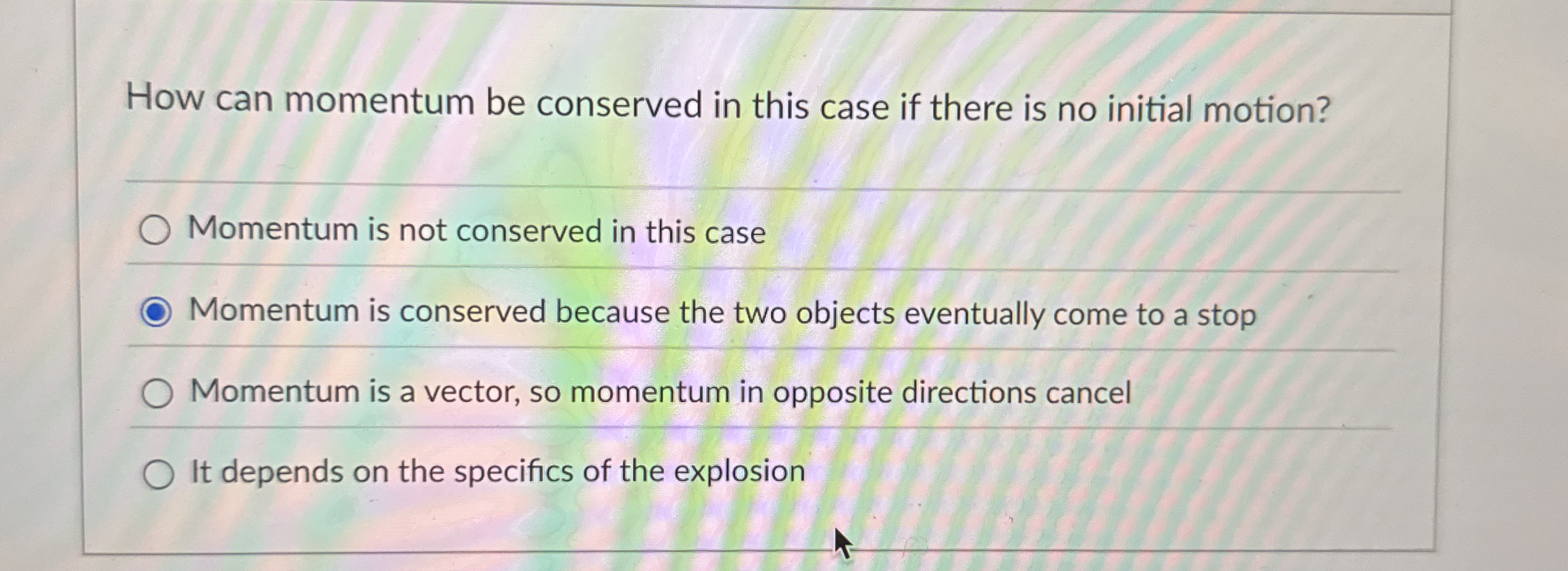 Solved How can momentum be conserved in this case if there | Chegg.com