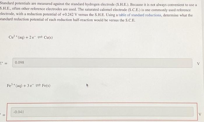 Solved Standard potentials are measured against the standard | Chegg.com