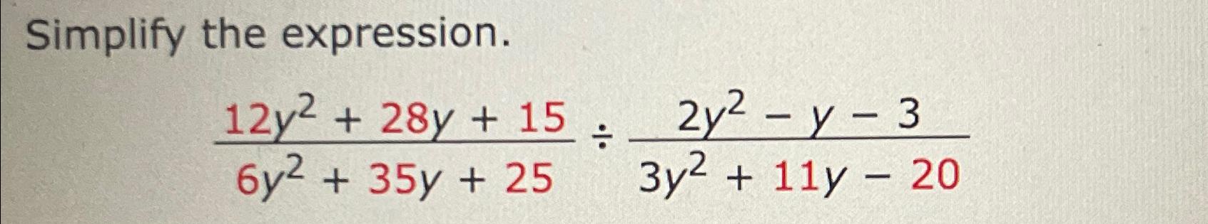 Solved Simplify the | Chegg.com