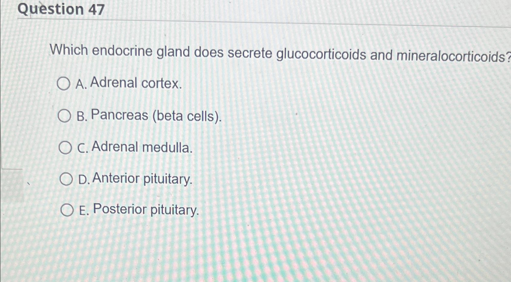 Solved Question 47Which endocrine gland does secrete | Chegg.com