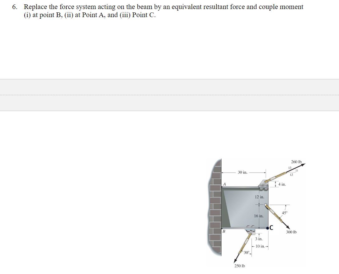 Solved Replace the force system acting on the beam by an | Chegg.com