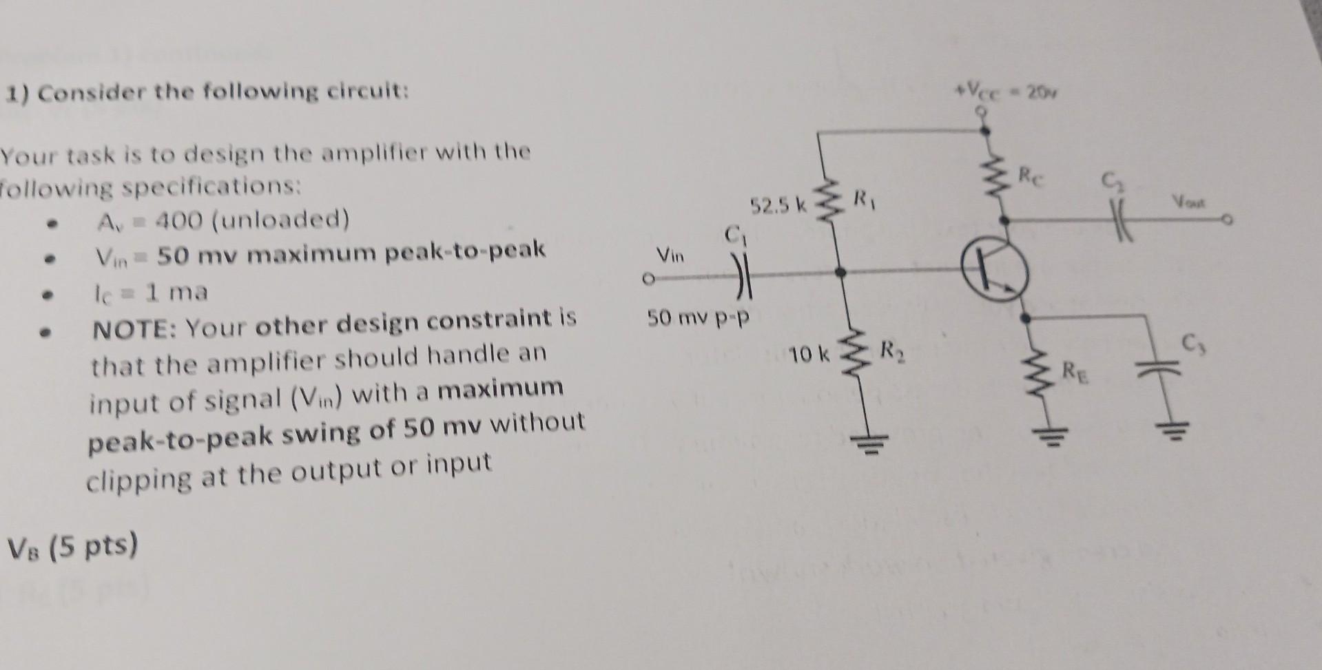Solved 1) Consider the following circuit: Your task is to | Chegg.com