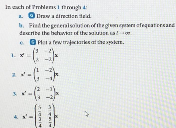 Solved In each of Problems 1 through 4: a. Draw a direction | Chegg.com
