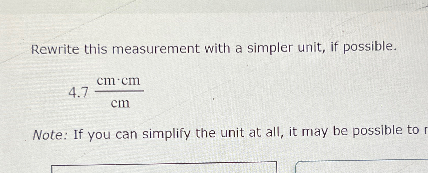 Solved Rewrite this measurement with a simpler unit, if | Chegg.com