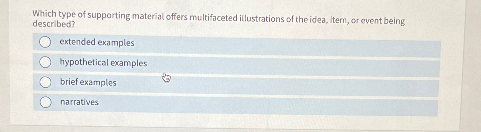 Solved Which type of supporting material offers multifaceted | Chegg.com