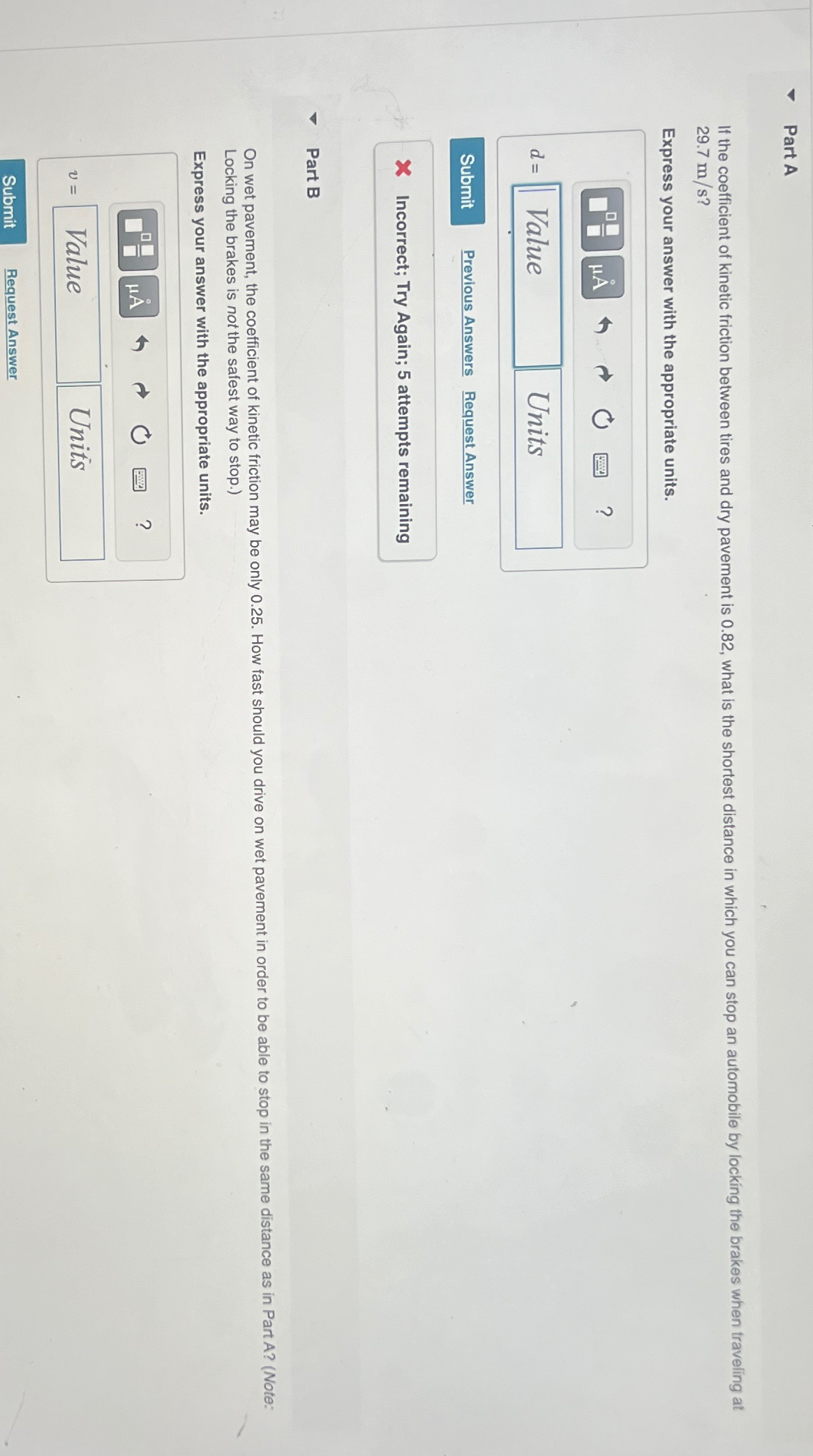 Solved Part AIf the coefficient of kinetic friction between | Chegg.com