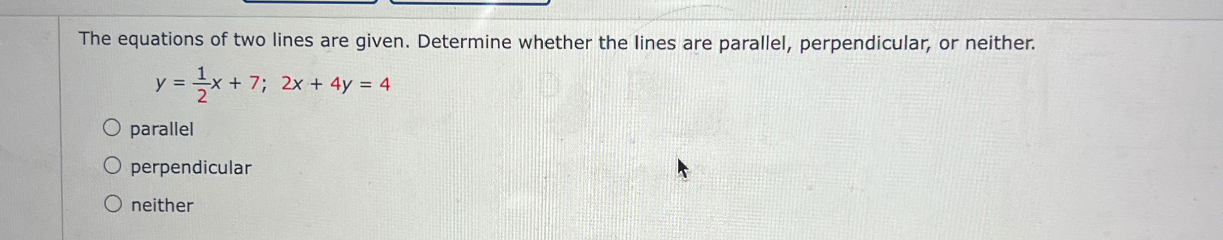 Solved The equations of two lines are given. Determine | Chegg.com