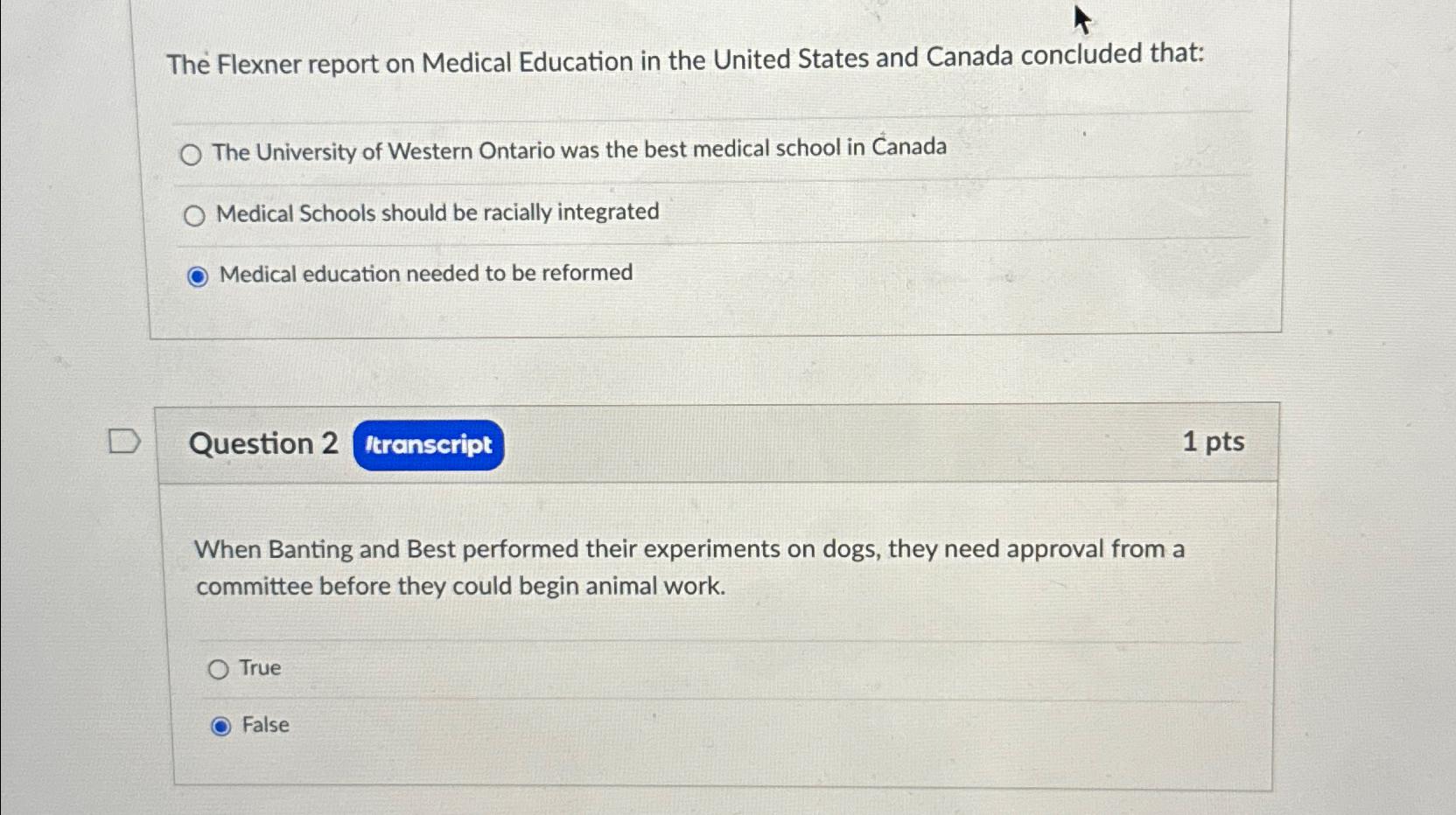 Solved The Flexner report on Medical Education in the United | Chegg.com