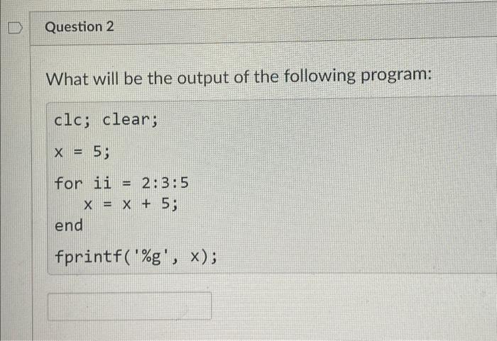Solved What will be the output of the following program: | Chegg.com