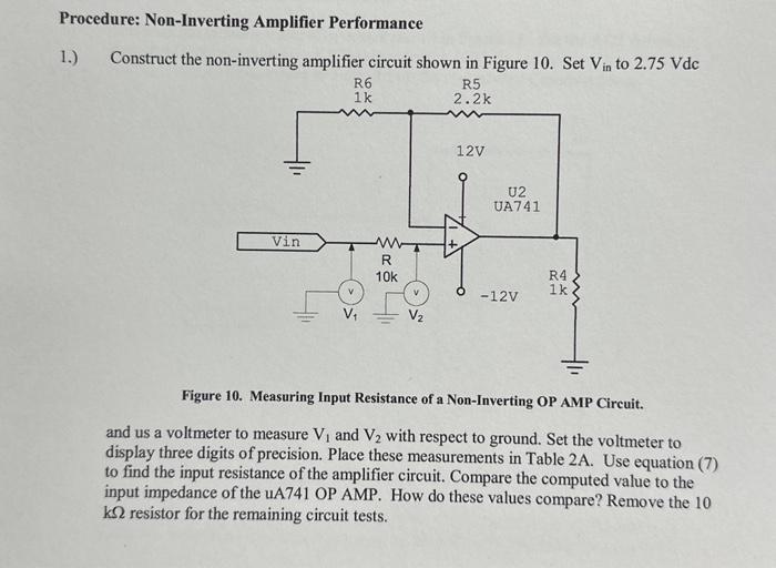 Procedure Non Inverting Amplifier Performance 1 