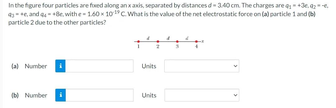 Solved In the figure four particles are fixed along an x | Chegg.com