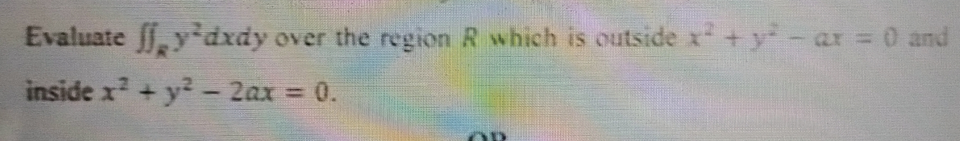 Solved Evaluate ∬Ry2dxdy ﻿over the region R ﻿which is | Chegg.com