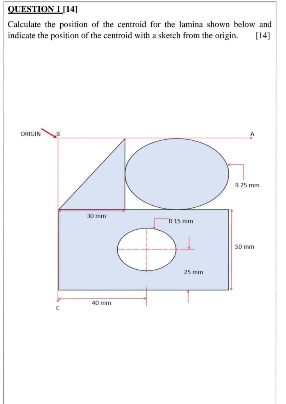 Solved Calculate the position of the centroid for the lamina | Chegg.com