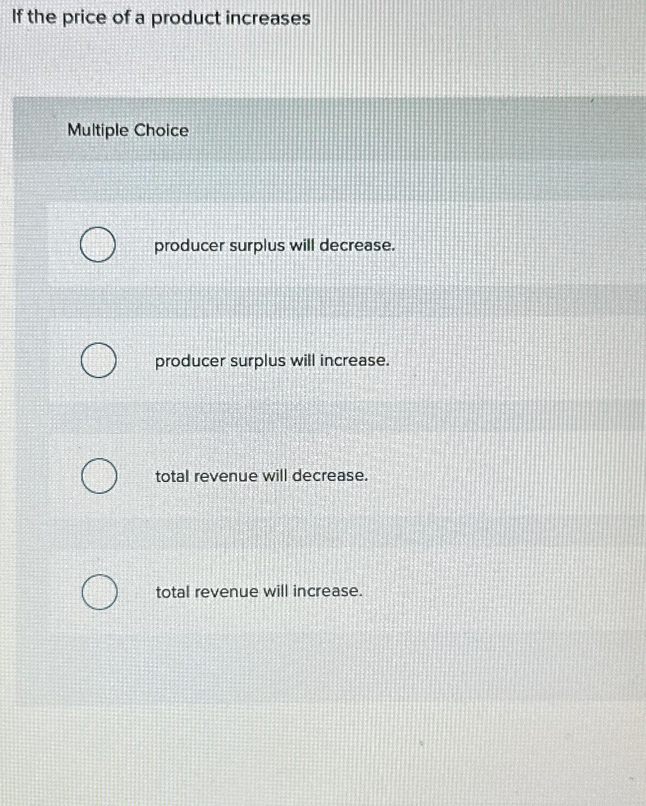 Solved If the price of a product increasesMultiple | Chegg.com