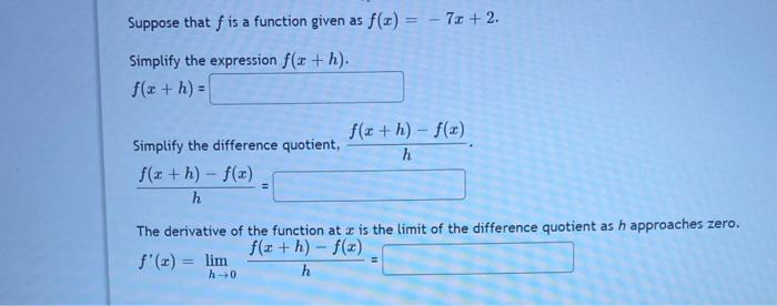 Solved Let f(x)=4x2−10x+6 The slope of the tangent line to | Chegg.com