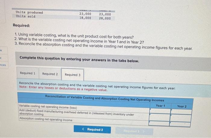 Solved Required: 1. Using variable costing, what is the unit | Chegg.com
