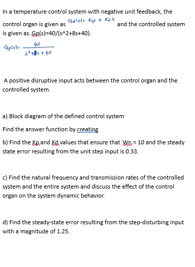In a temperature control system with negative unit | Chegg.com