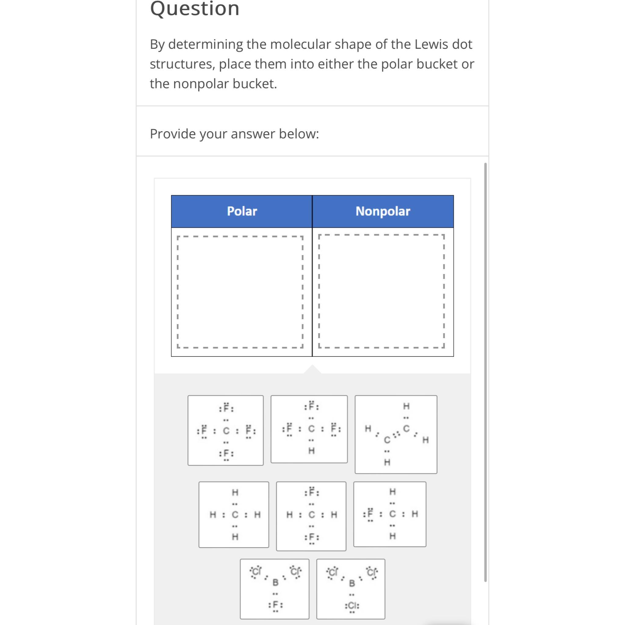 Solved QuestionBy determining the molecular shape of the | Chegg.com