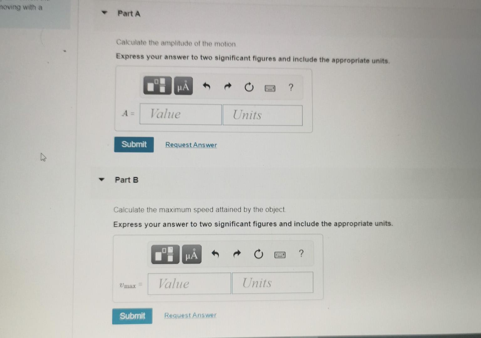 Solved An object with mass 2.4 kg is executing simple | Chegg.com
