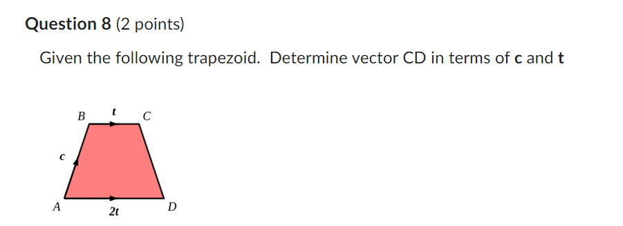 Solved Question 8 (2 points)Given the following trapezoid. | Chegg.com Solved Question 8 (2 points)Given the following trapezoid. | Chegg.com