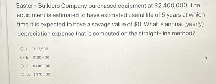 Solved Eastern Builders Company purchased equipment at | Chegg.com