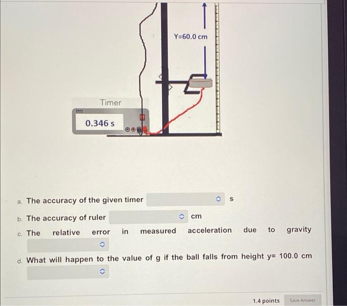 Solved A Free Fall experiment was performed by a student in | Chegg.com