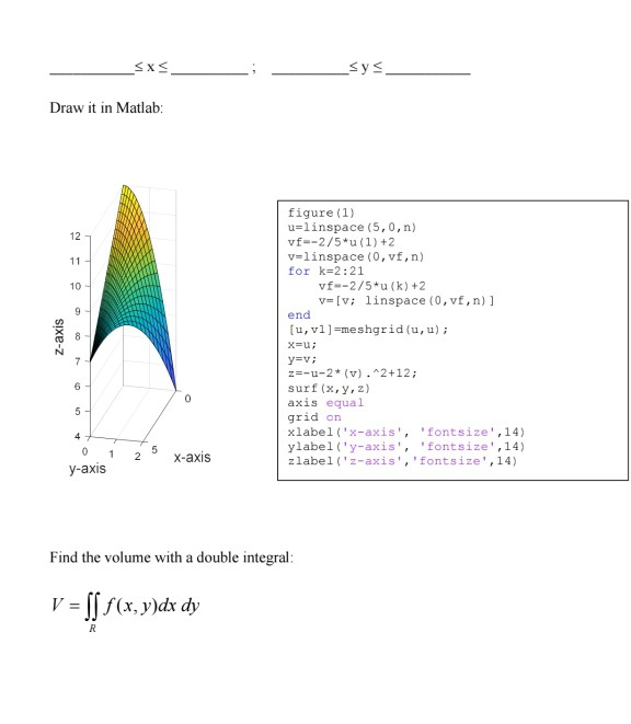Solved Volume with double integral Use a double integral and | Chegg.com
