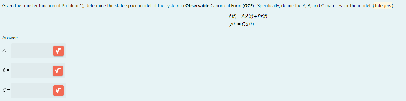 Given the transfer function of Problem 1), ﻿determine | Chegg.com