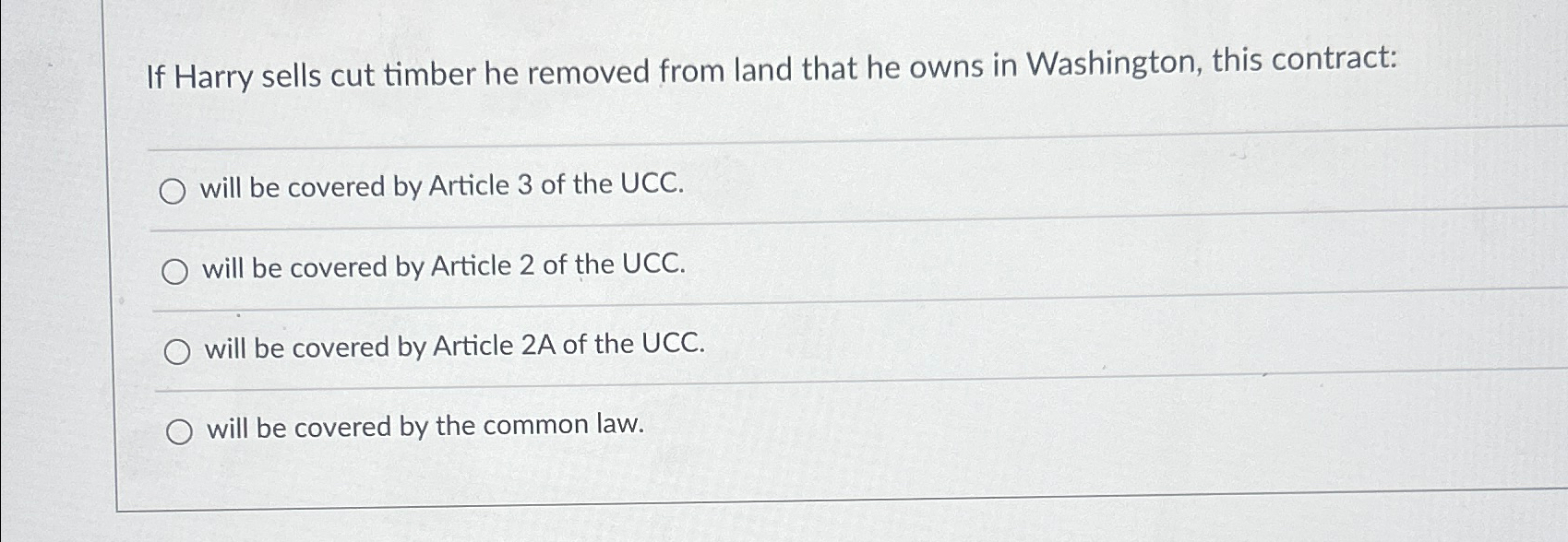 Solved If Harry sells cut timber he removed from land that | Chegg.com