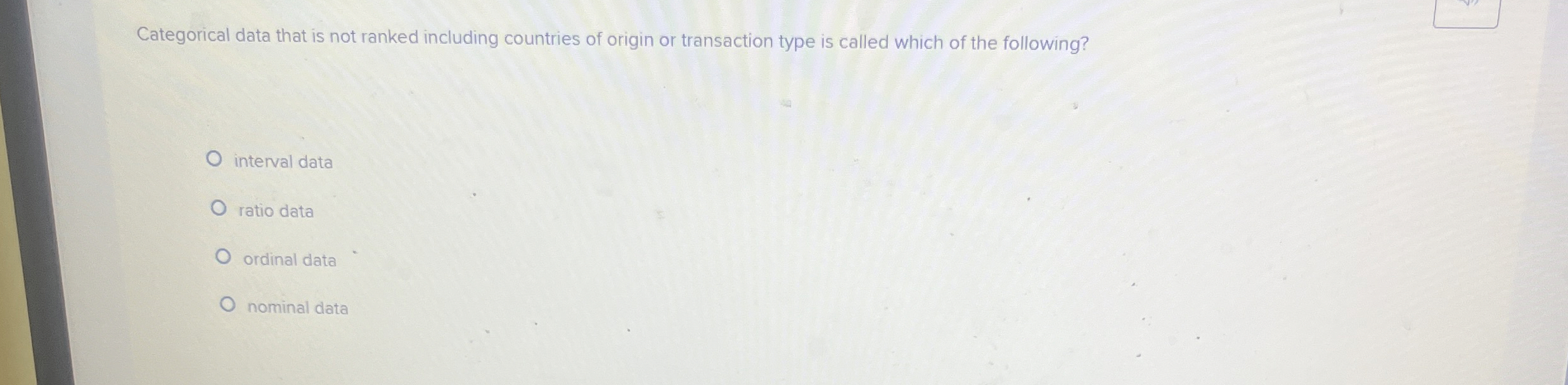 Solved Categorical data that is not ranked including | Chegg.com