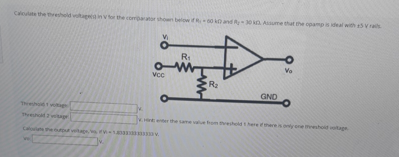 Solved Calculate the threshold voltage(s) ﻿in V ﻿for the | Chegg.com