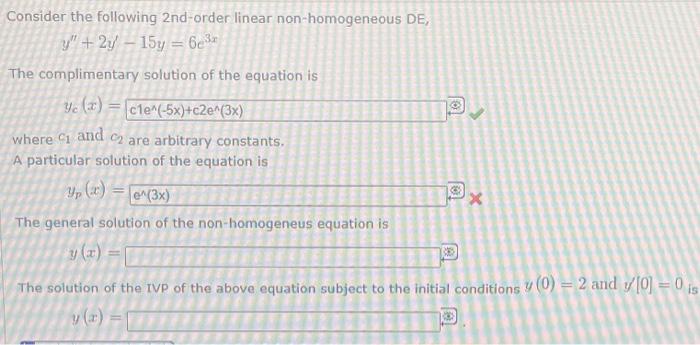 Solved Consider the following 2 nd-order linear | Chegg.com