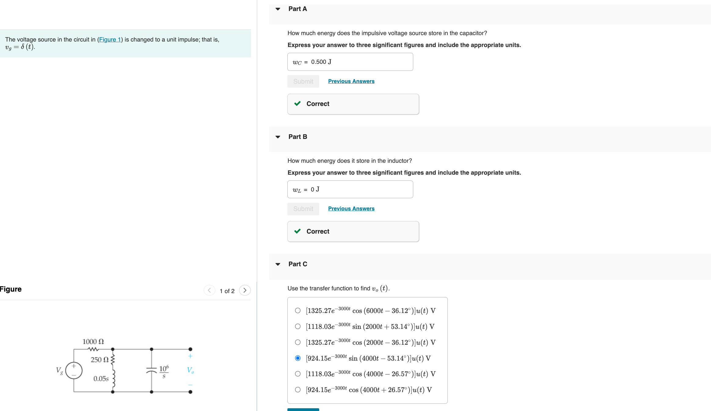 Solved Part AThe voltage source in the circuit in (Figure 1) | Chegg.com