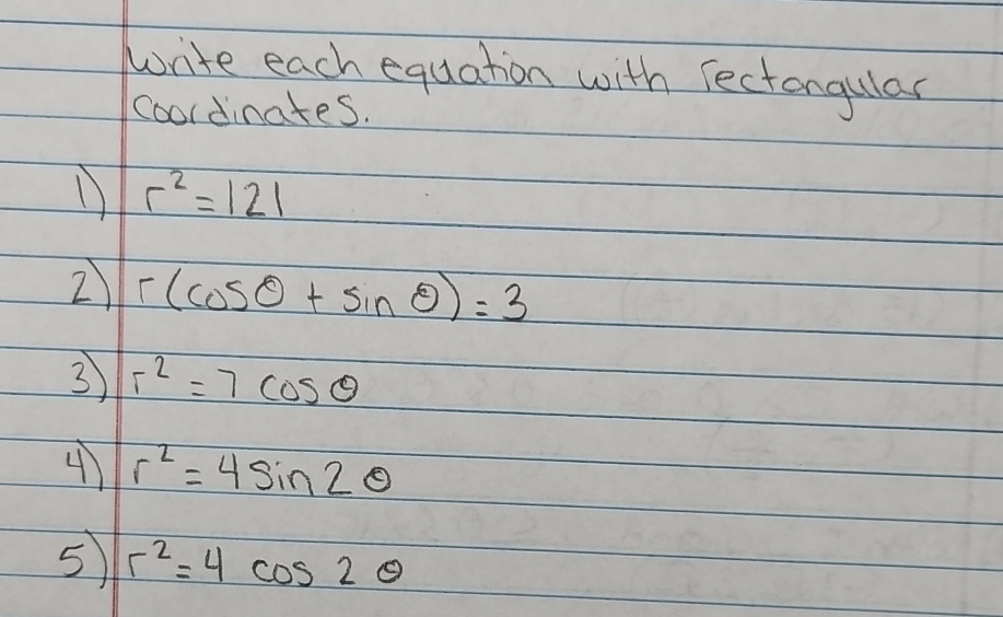 Solved Write each equation with rectangular | Chegg.com