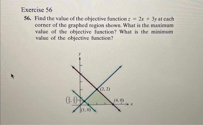 Solved Exercise 56 56 Find The Value Of The Objective