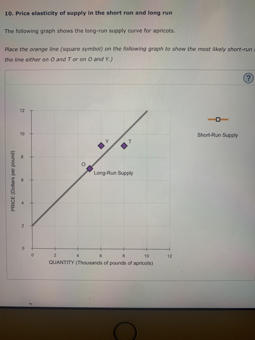 Solved 10. Price elasticity of supply in the short run and | Chegg.com