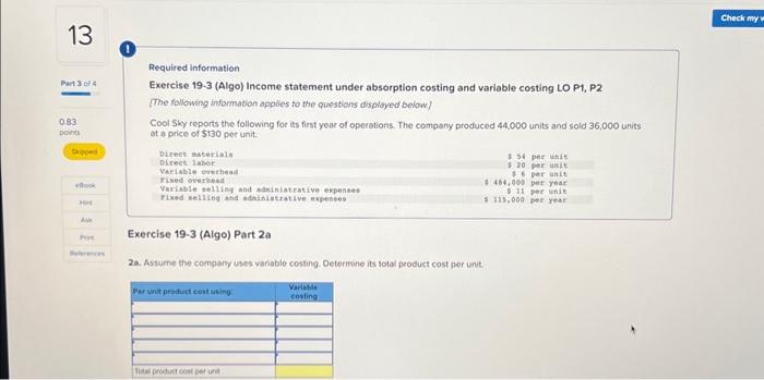 Solved Required information Exercise 19-3 (Algo) Income | Chegg.com