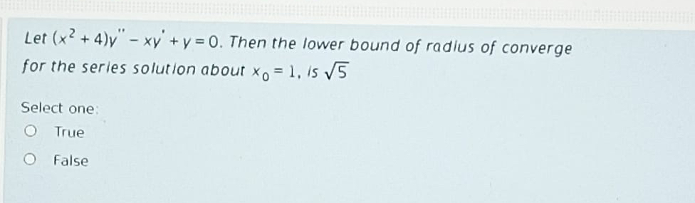 Solved Let (x2+4)y''-xy'+y=0. ﻿Then the lower bound of | Chegg.com