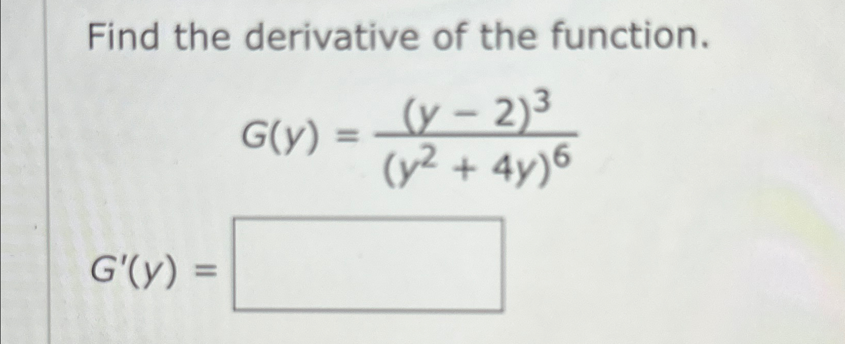 Solved Find the derivative of the | Chegg.com