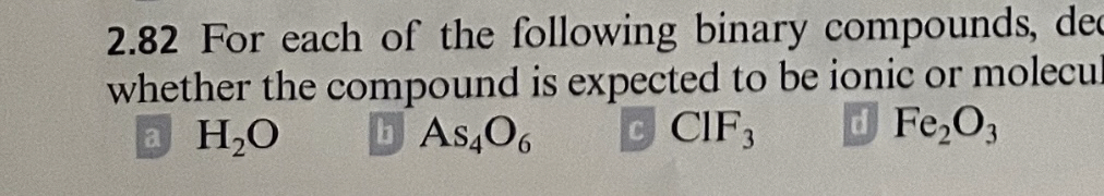 Solved 2.82 ﻿For each of the following binary compounds, | Chegg.com