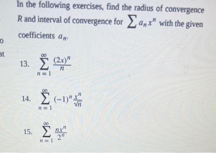 Solved In the following exercises, find the radius of | Chegg.com