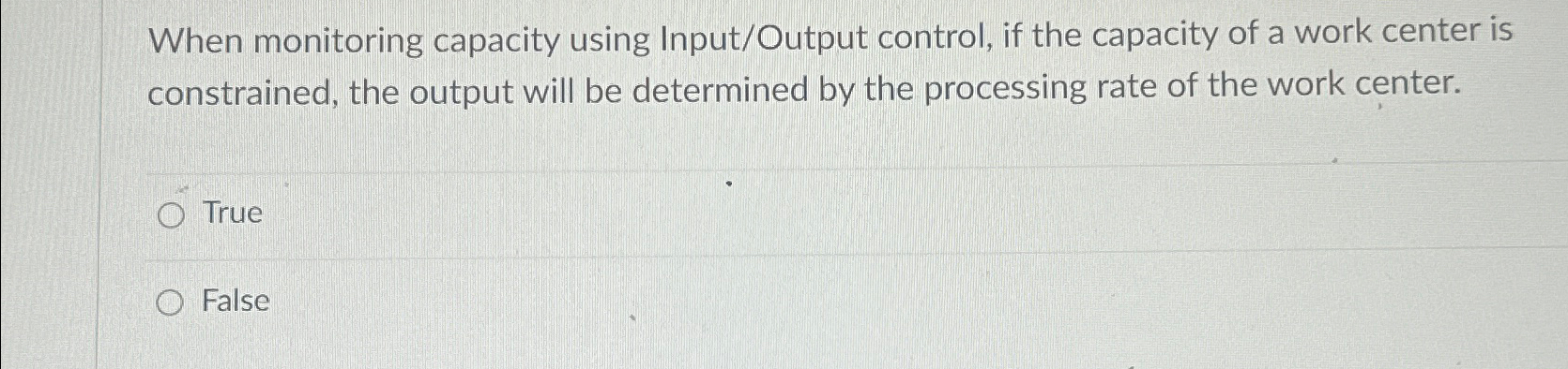 Solved When Monitoring Capacity Using Inputoutput Control
