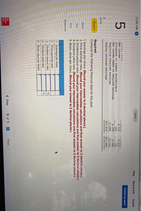 Solved Ch16 HW Seved Help Save & Exit Submit Check my work | Chegg.com