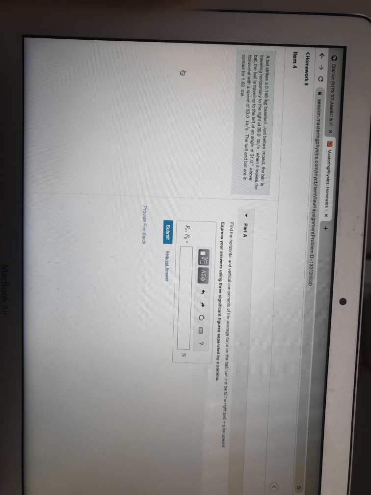 Solved Course: PHYS 101A8B&C & P * MasteringPhysics: | Chegg.com