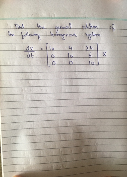 Solved Find of the general solution the following homogenous | Chegg.com