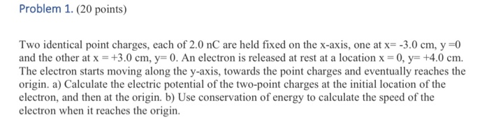 Solved Problem 1. (20 points) Two identical point charges, | Chegg.com