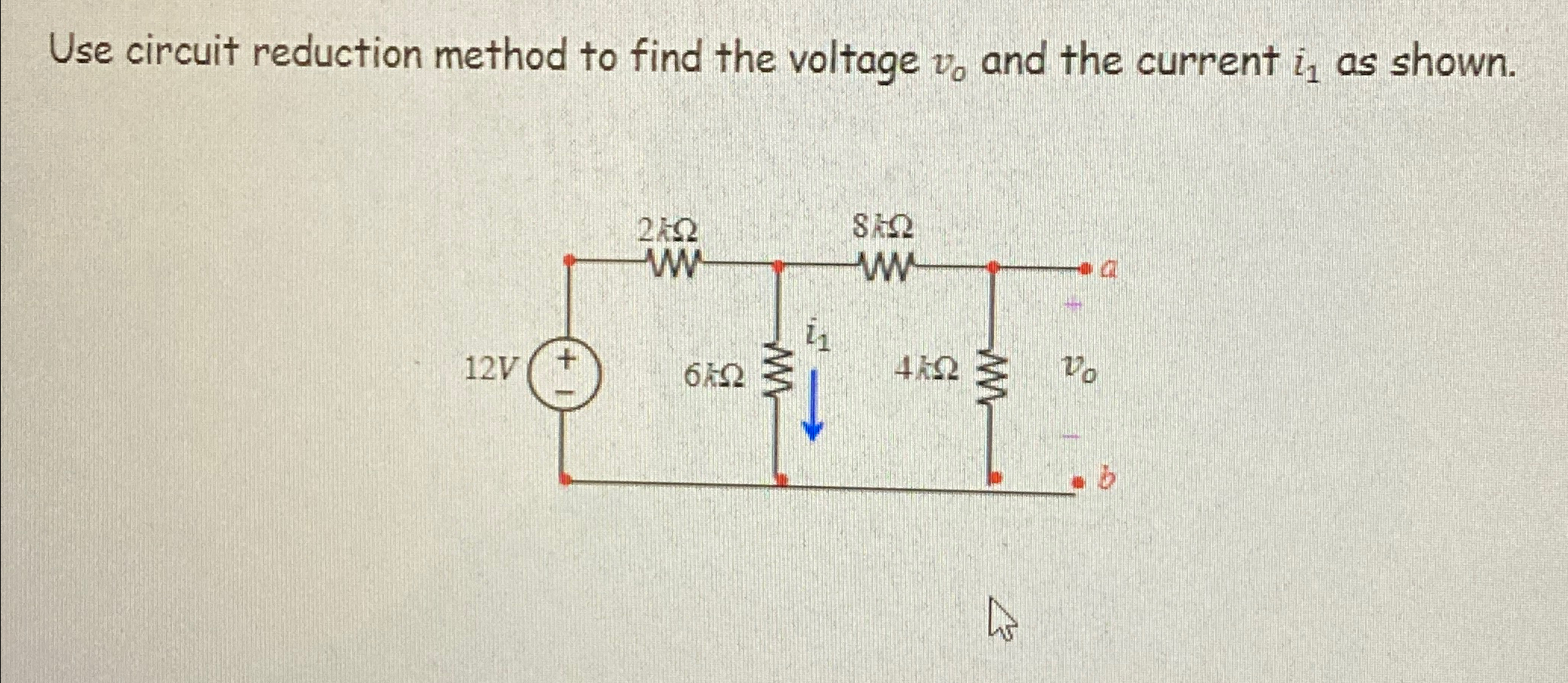 Solved Use circuit reduction method to find the voltage v0 | Chegg.com
