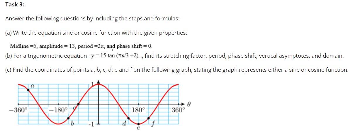 Solved Task 3:Answer the following questions by including | Chegg.com