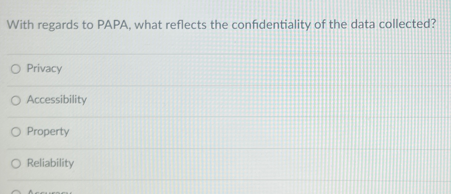 Solved With regards to PAPA, what reflects the | Chegg.com